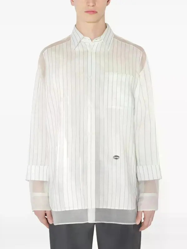 JEAN PAUL GAULTIER Striped Sheer-panel Shirt