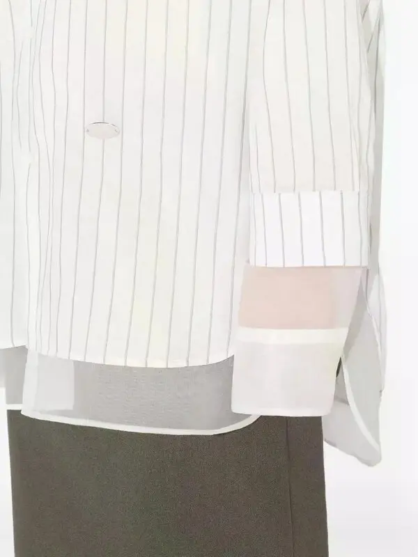 JEAN PAUL GAULTIER Striped Sheer-panel Shirt