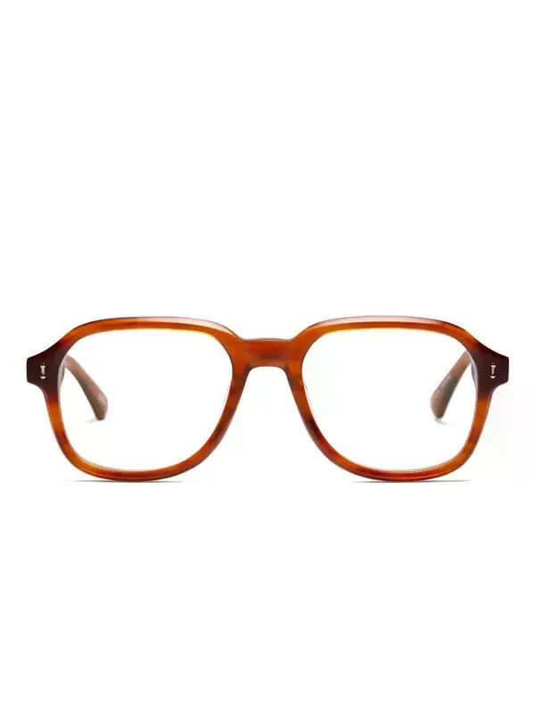 PETER AND MAY Night Train Square-frame Glasses - Brown