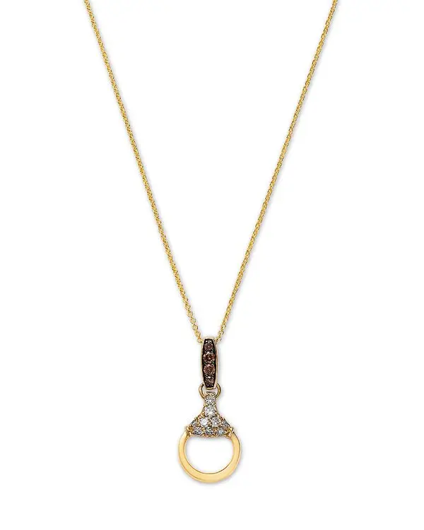 Bloomingdale'S Diamond And 14k Yellow Circle Pendant Necklace - Gold