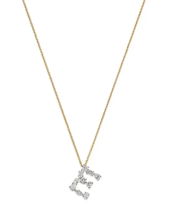 Bloomingdale'S 0.5 Tcw Diamond Initial Pendant Necklace - E