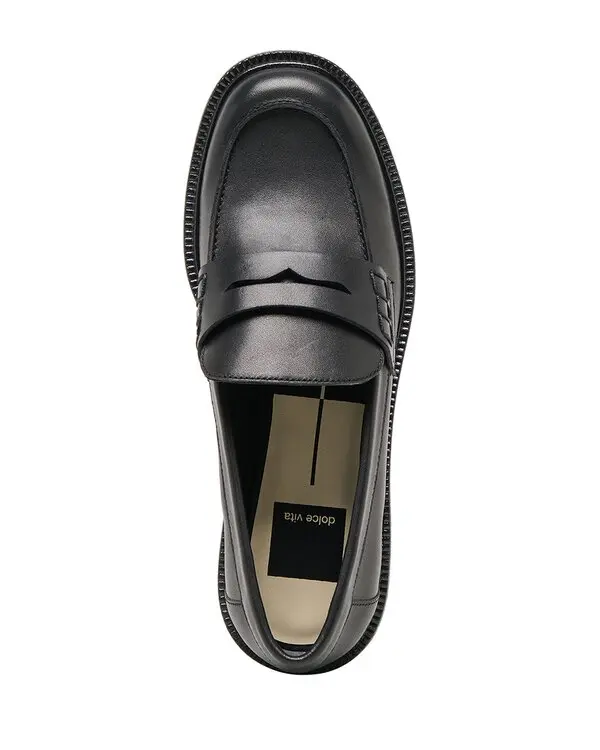 Dolce Vita Tiggy Loafer Flats - Black Leather