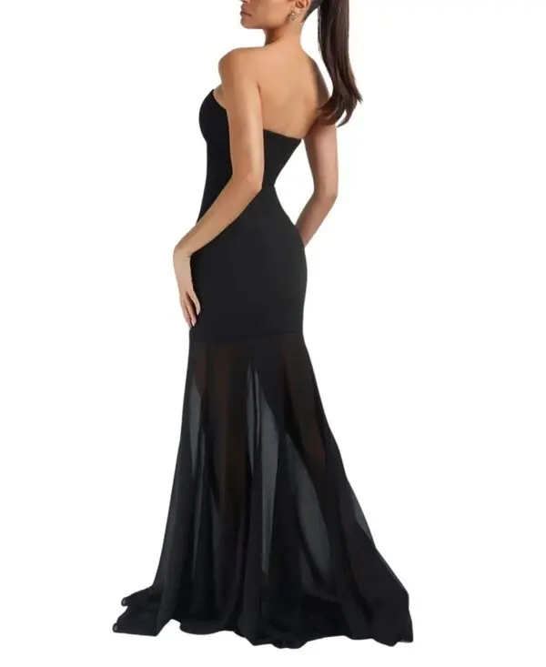 Heiress Beverly Hills Strapless Crepe Chiffon Maxi Dress In Black - 20% Off 