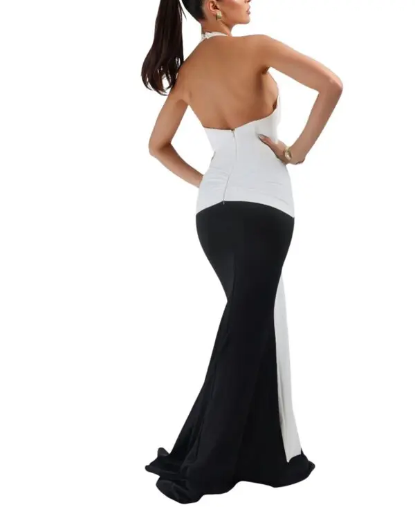 Heiress Beverly Hills Sculpting Jersey Draped Maxi Dress - White |  Editorialist