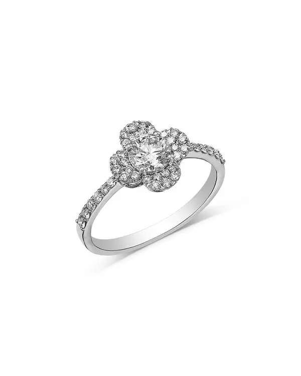 Bloomingdale'S Diamond Clover Ring 0.84 Tcw - White Gold
