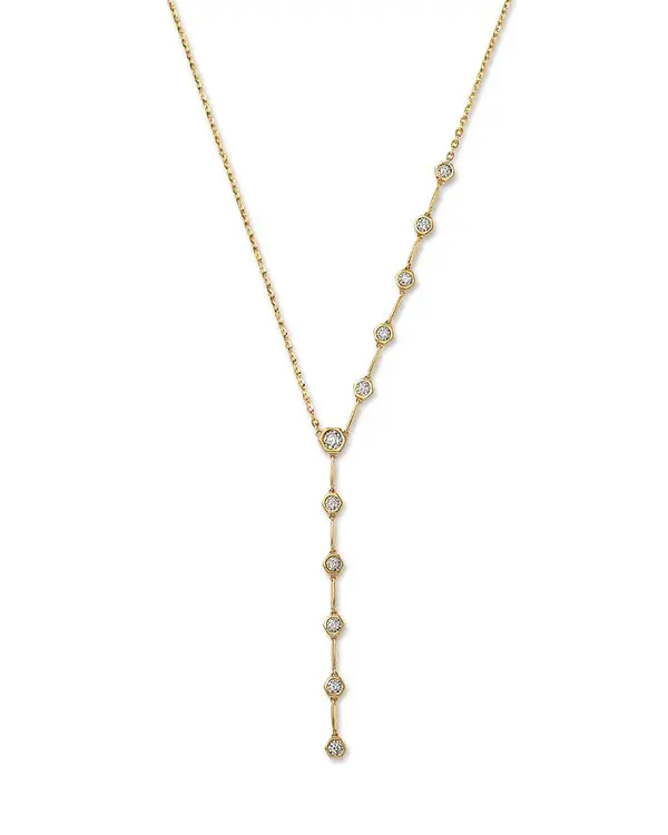 Bloomingdale'S Diamond Bezel Lariat Necklace 0.25 Tcw - Yellow Gold