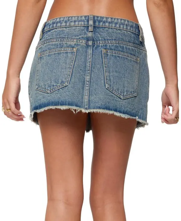 EDIKTED Keiko Studded Denim Mini Skirt
