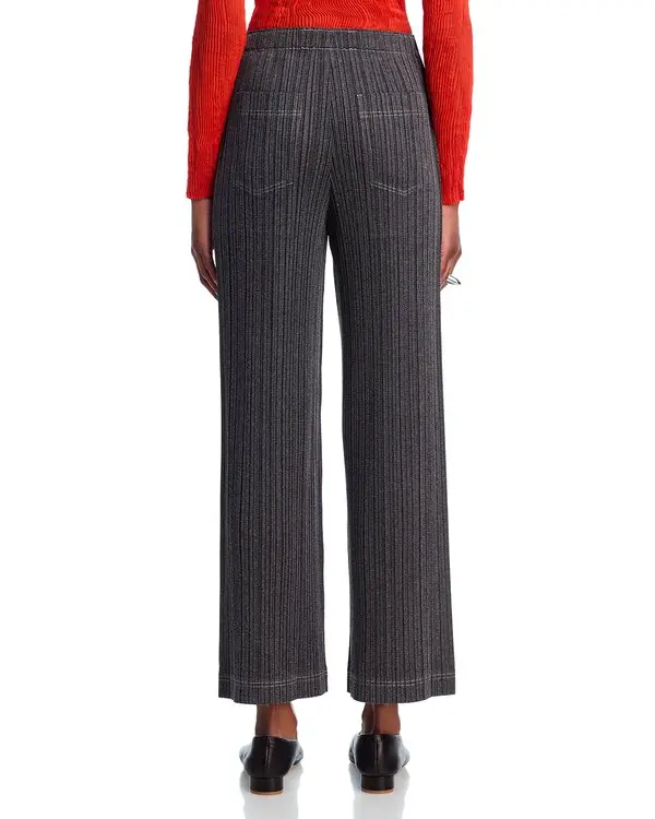 Issey Miyake Pleated Denim Pants - Black