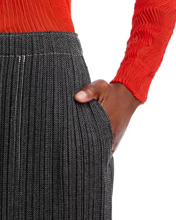 Issey Miyake Pleated Denim Pants - Black