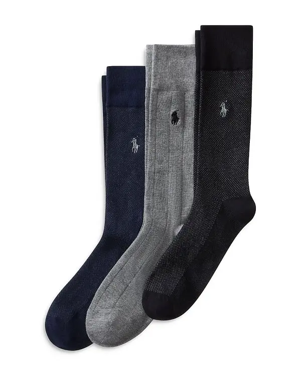 Ralph Lauren Classic Patterned Socks 3-pack - Navy Multi