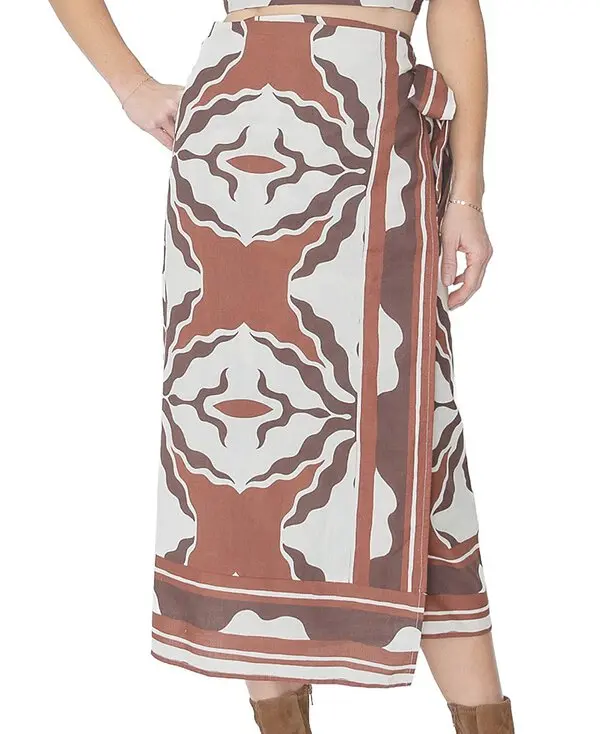 WEST OF Christine Wrap Skirt - Brown