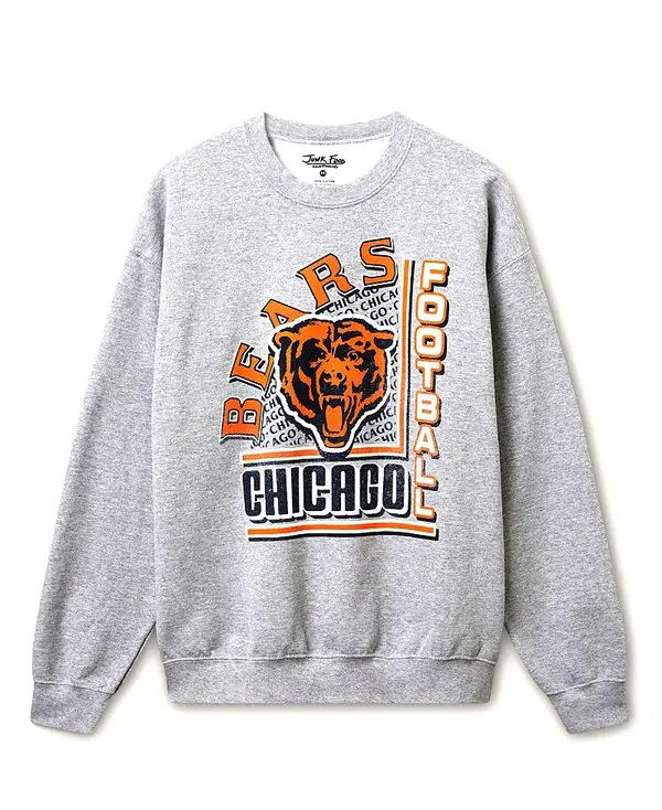 Junk Food Clothing Nfl Chicago Bears Backfield Crew Fleece - Heather Grey