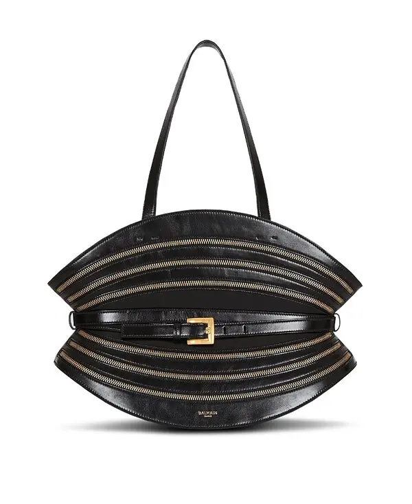 Balmain Medium Shuffle Zips Bag - Black