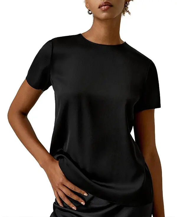 Lilysilk Basic Silk T-shirt - Black
