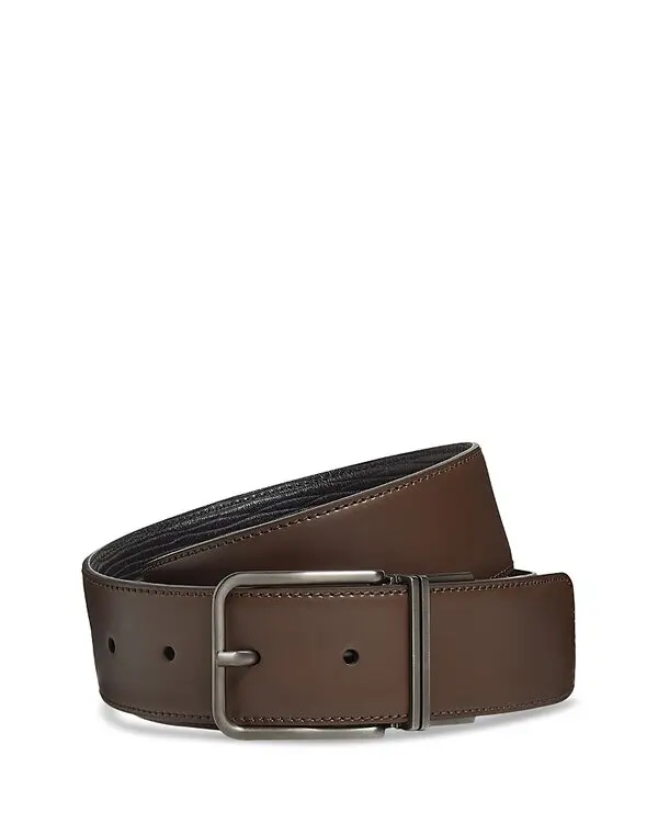 Zegna Reversible Leather Belt - Dark Brown/black