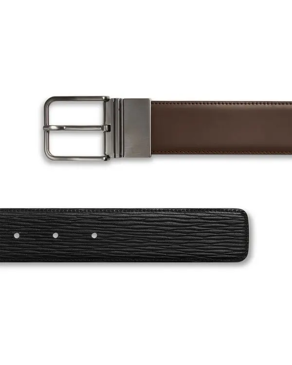 Zegna Reversible Leather Belt - Dark Brown/black