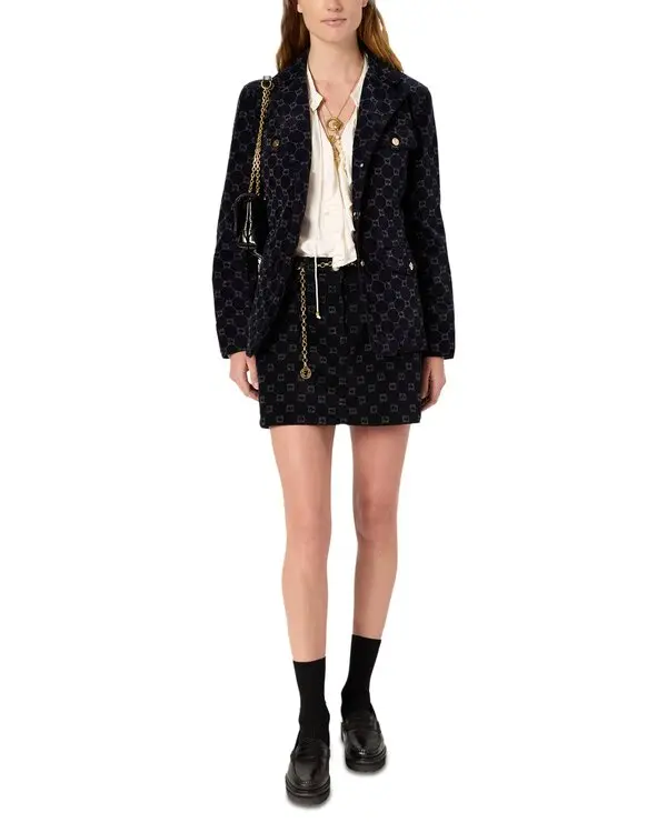 Gerard Darel Nyssa Monogrammed Button Down Jacket