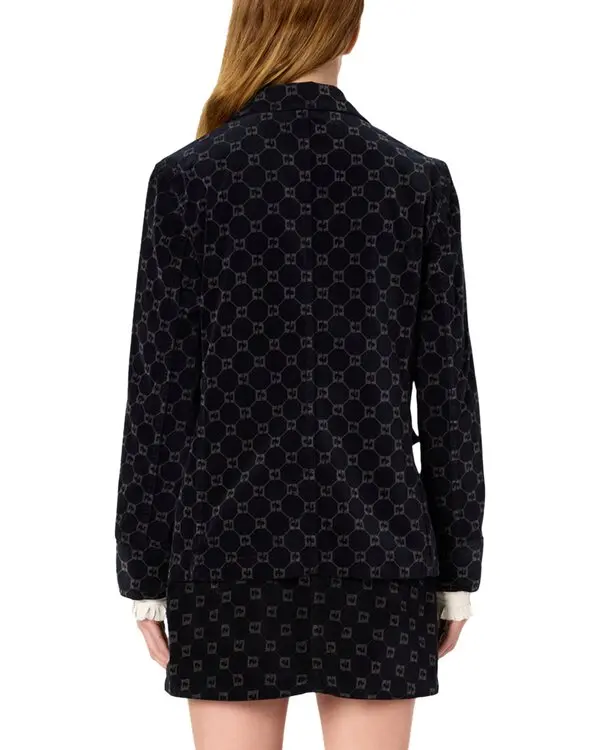 Gerard Darel Nyssa Monogrammed Button Down Jacket
