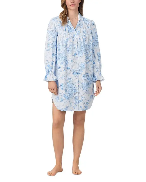 Eileen West Sleepshirt - White/blue Floral