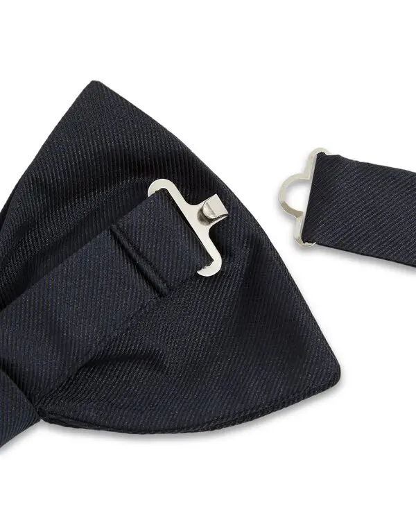 REISS Silk Grosgrain Bow Tie - Navy