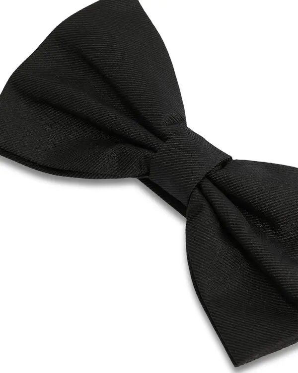 REISS Boyle Silk Grosgrain Bow Tie - Black