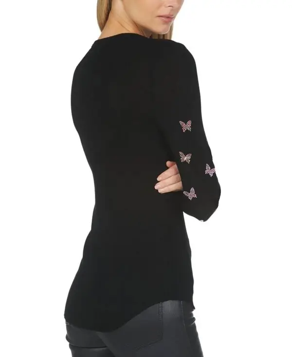 Lauren Moshi Mckinley Crystal Butterflies Top