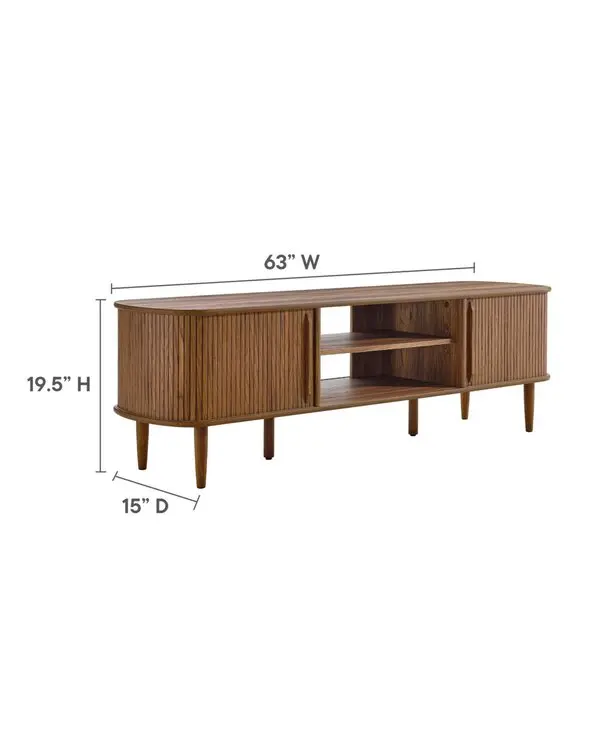 MODWAY Contour 63 Wood Tv Stand - Walnut