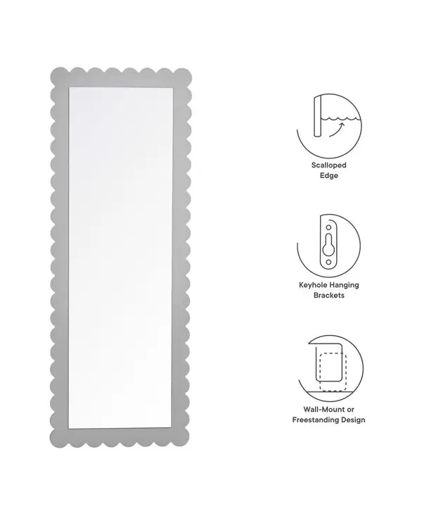 MODWAY Emmeline Scalloped Rectangle Floor Mirror