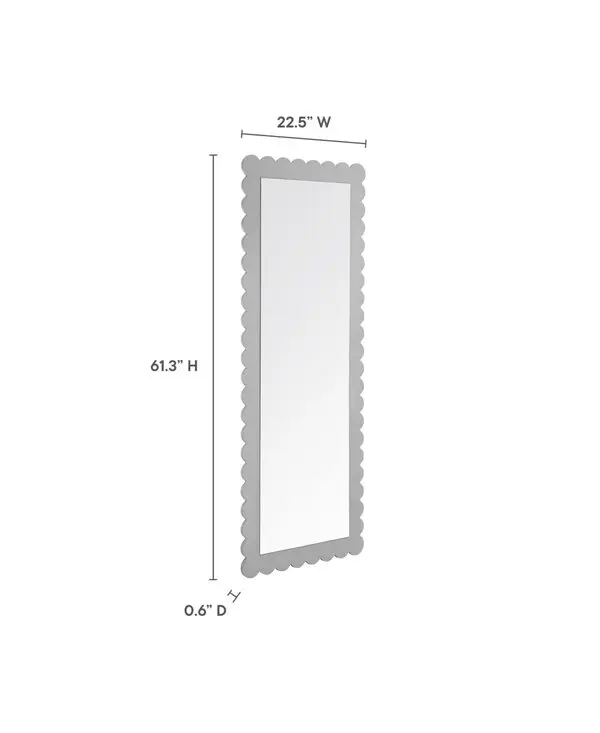 MODWAY Emmeline Scalloped Rectangle Floor Mirror