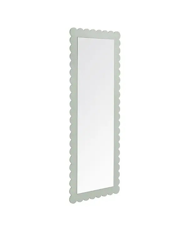 MODWAY Emmeline Scalloped Rectangle Floor Mirror - Sage