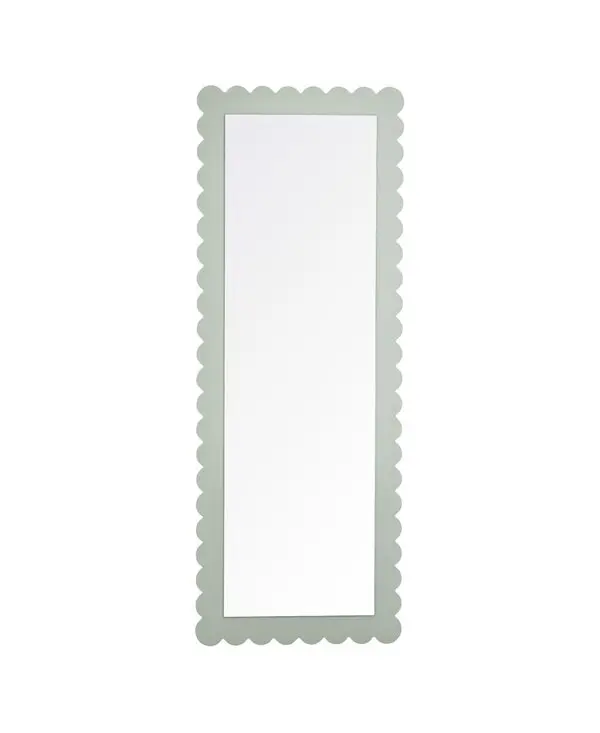 MODWAY Emmeline Scalloped Rectangle Floor Mirror - Sage