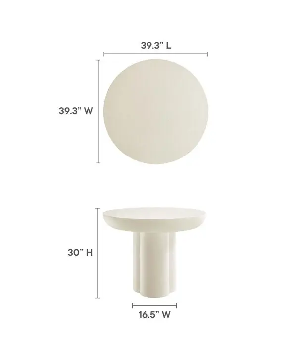 MODWAY Caspian 40 Round Concrete Dining Table