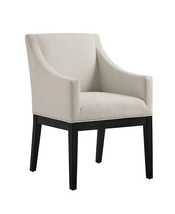 MODWAY Alton Fabric Upholstered Dining Armchair - Salt Black