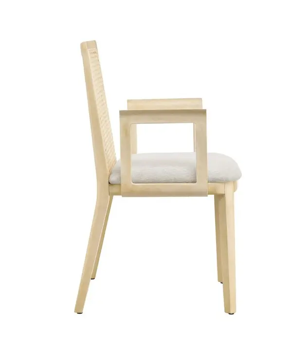 MODWAY Monarch Wood And Rattan Dining Armchair - Antique Multi