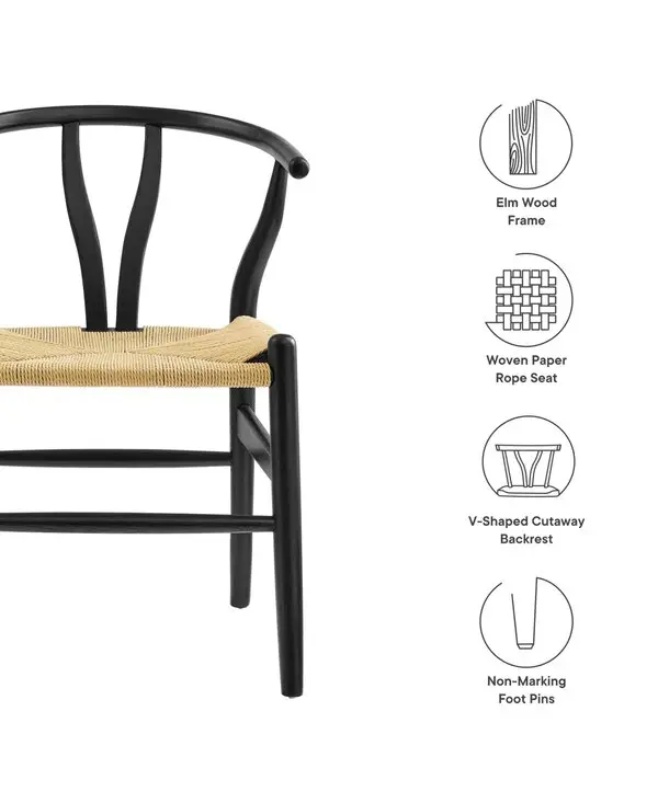 MODWAY Amish 29 Wood Dining Chair - Black