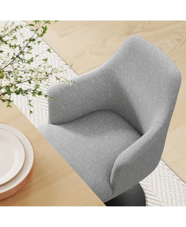 MODWAY Lippa Swivel Dining Armchair - Black / Light Gray