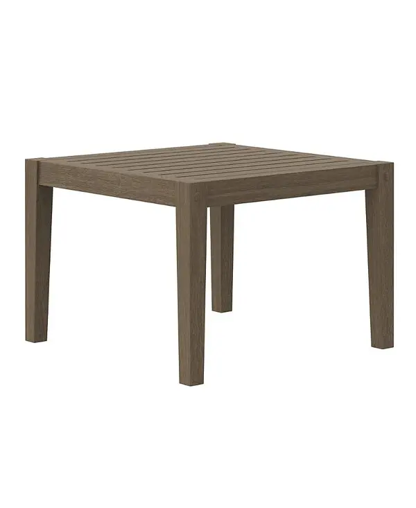 MODWAY Northlake Square Outdoor Patio Teak Side Table