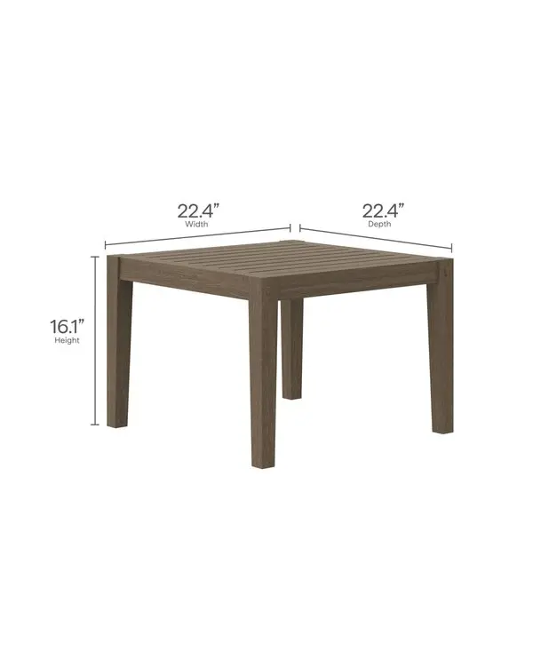 MODWAY Northlake Square Outdoor Patio Teak Side Table