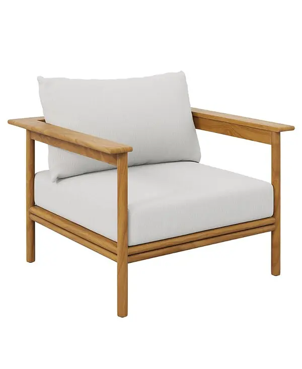 MODWAY Wren Outdoor Patio Teak Wood Armchair - Natural Sail