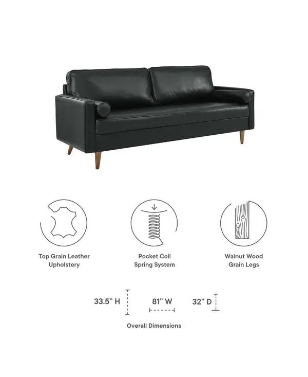 MODWAY Valour 81 Leather Sofa