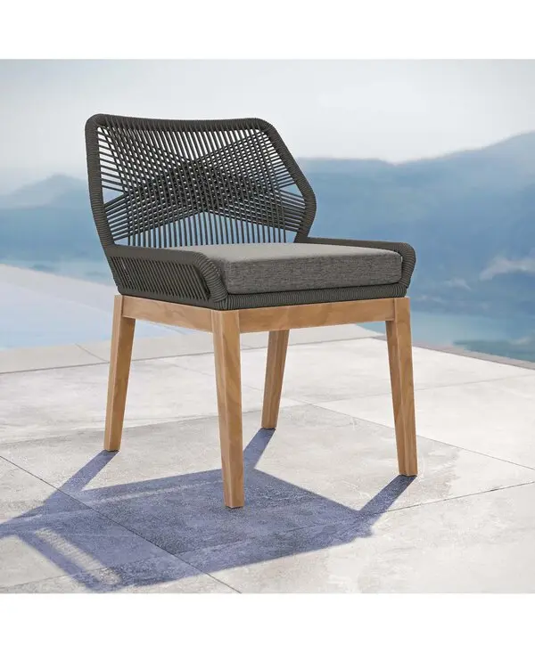 MODWAY Wellspring Outdoor Patio Teak Wood Dining Chair