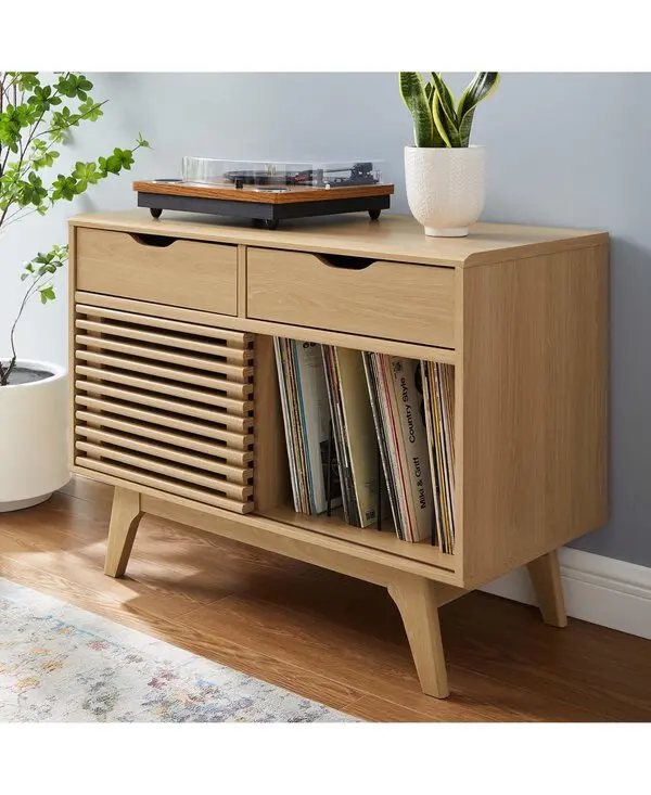MODWAY Render Vinyl Record Display Stand - Oak