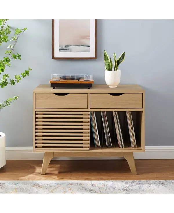 MODWAY Render Vinyl Record Display Stand - Oak