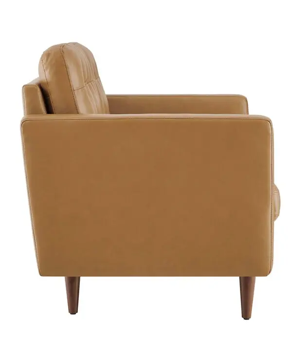 MODWAY Exalt Tufted Leather Loveseat - Tan