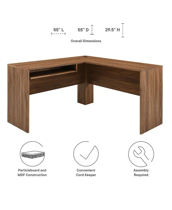MODWAY Venture L-shaped Wood Office Desk