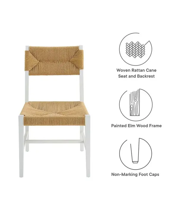 MODWAY Bodie Wood Dining Chair - White And Natural