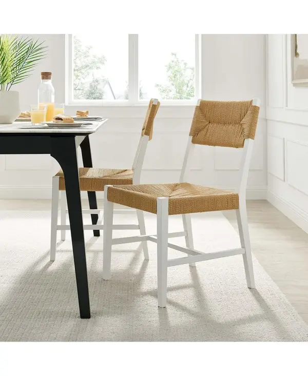 MODWAY Bodie Wood Dining Chair - White And Natural