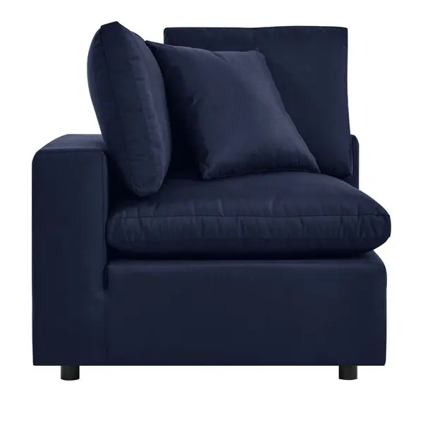 MODWAY Commix Overstuffed Outdoor Patio Corner Chair - Navy