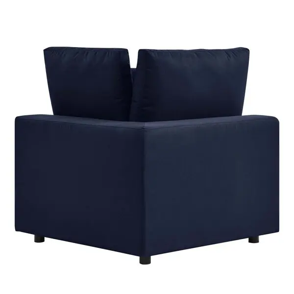 MODWAY Commix Overstuffed Outdoor Patio Corner Chair - Navy