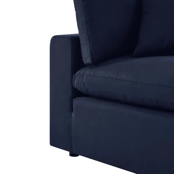 MODWAY Commix Overstuffed Outdoor Patio Corner Chair - Navy